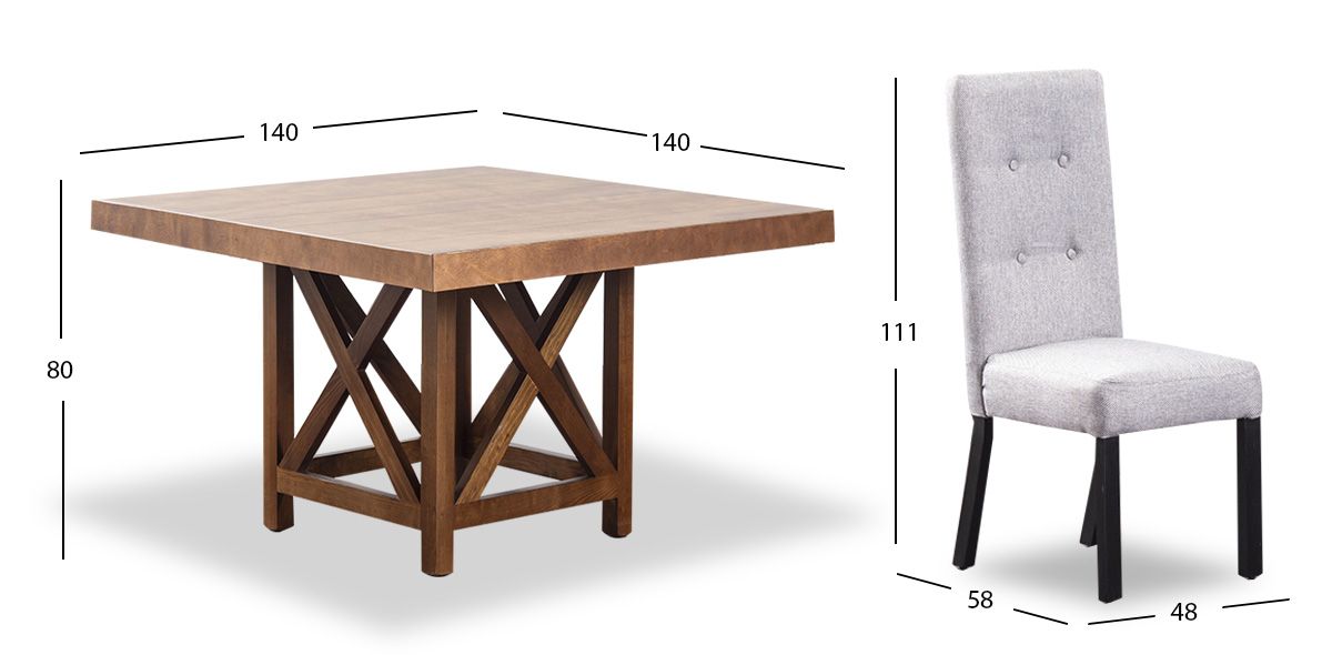 Comedor Mika Nogal Con Sillas Odin Gris 7 Piezas Comedor Mika Nogal Con Sillas Odin Gris 7 Piezas