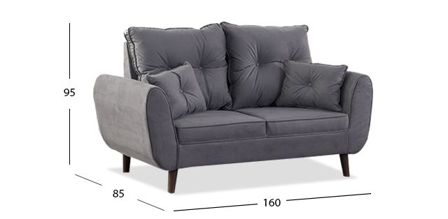 Sofá 2 Plazas Aria Soft Gris Oxford