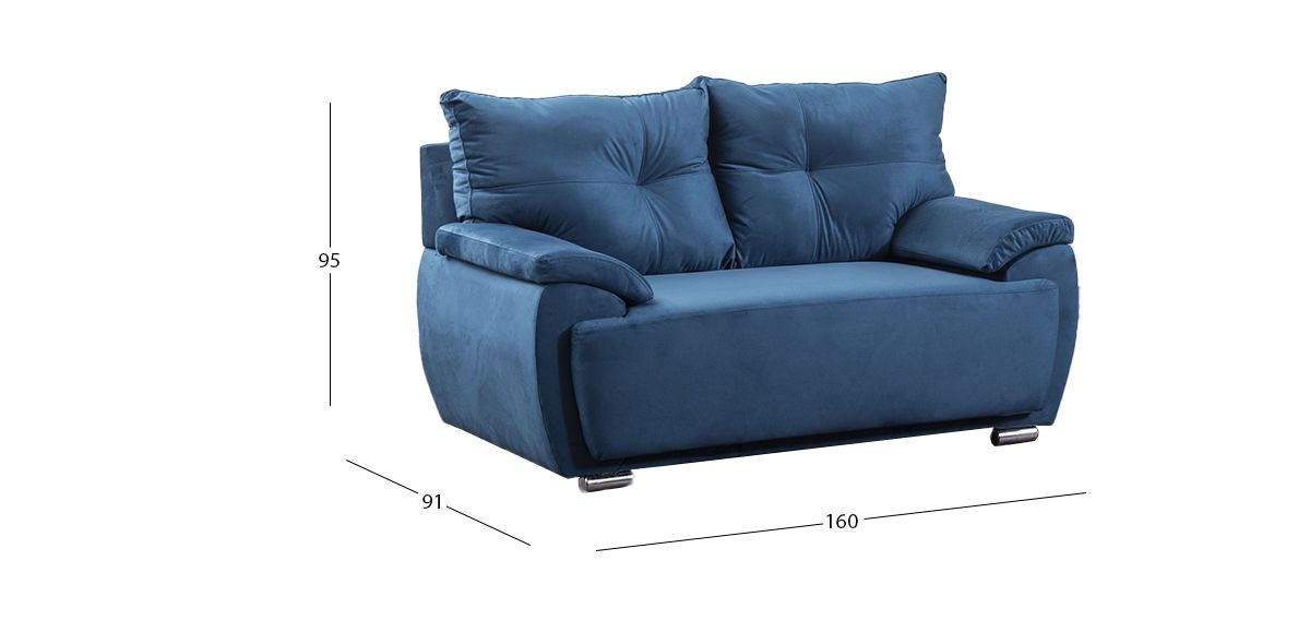 Sofá 2 Plazas Cartagena Soft Azul