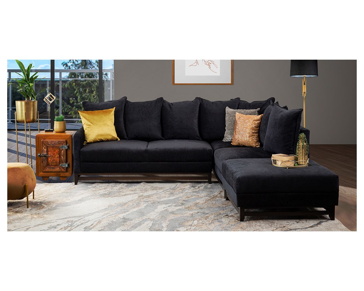 Sala Modular Derecha Adelei Negro