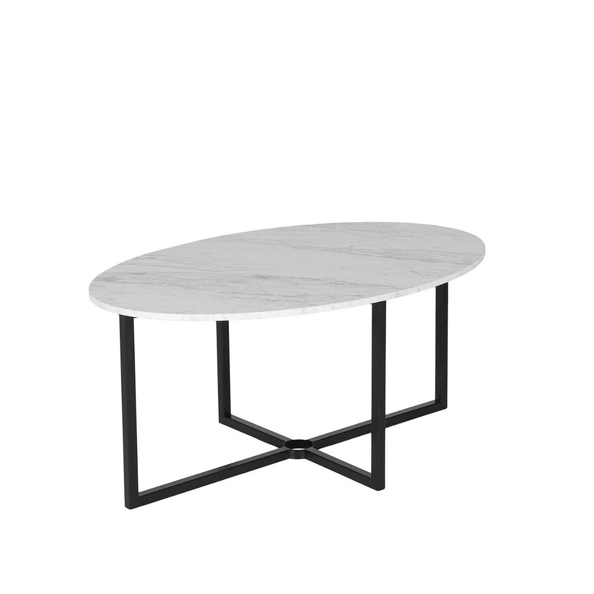 Mesa Lateral Redonda 55 Cm Quartz Metal Blanco Dorado